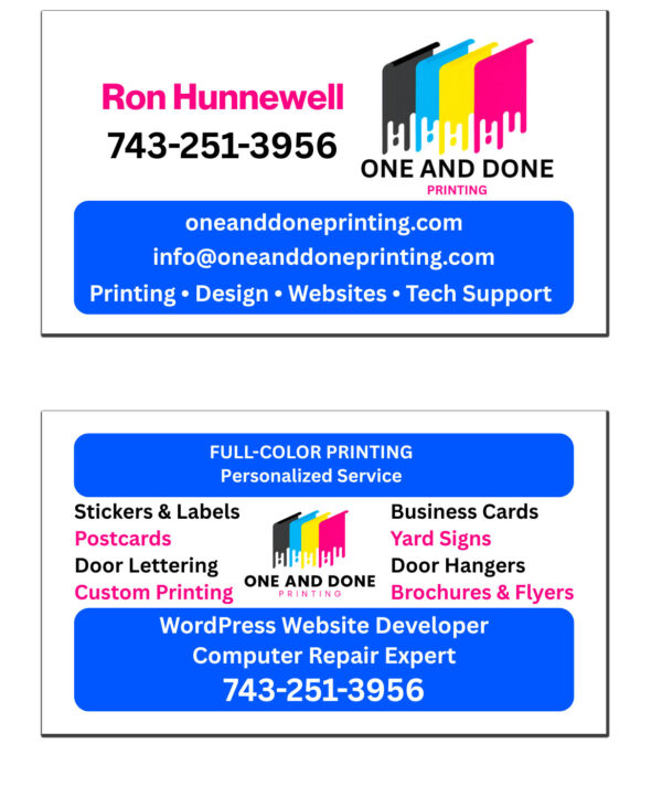 Full Color Business Cards - One and Done Printing